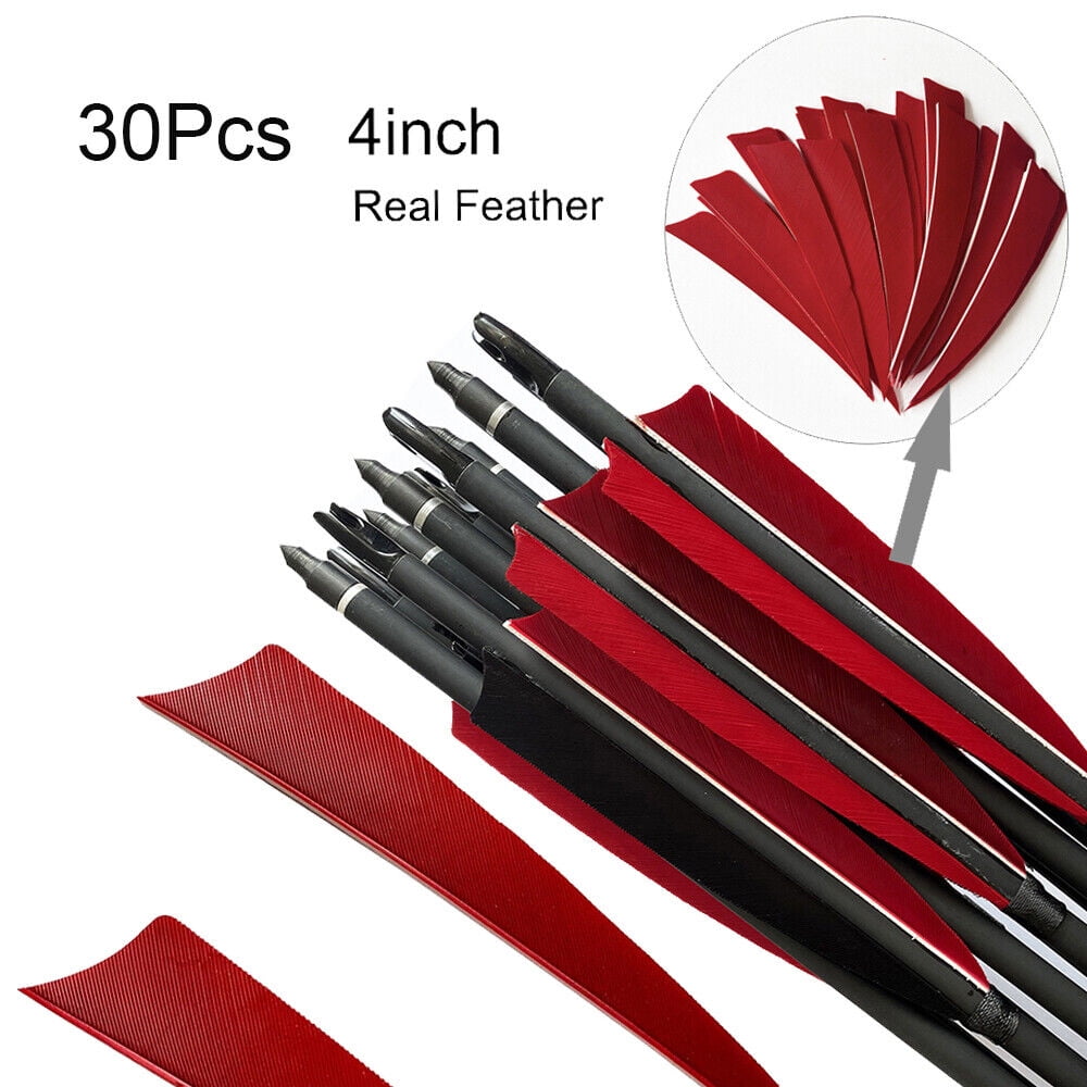 Cocobaby 30Pcs 4" Archery Arrow Feather Natural Fletching Turkey ...