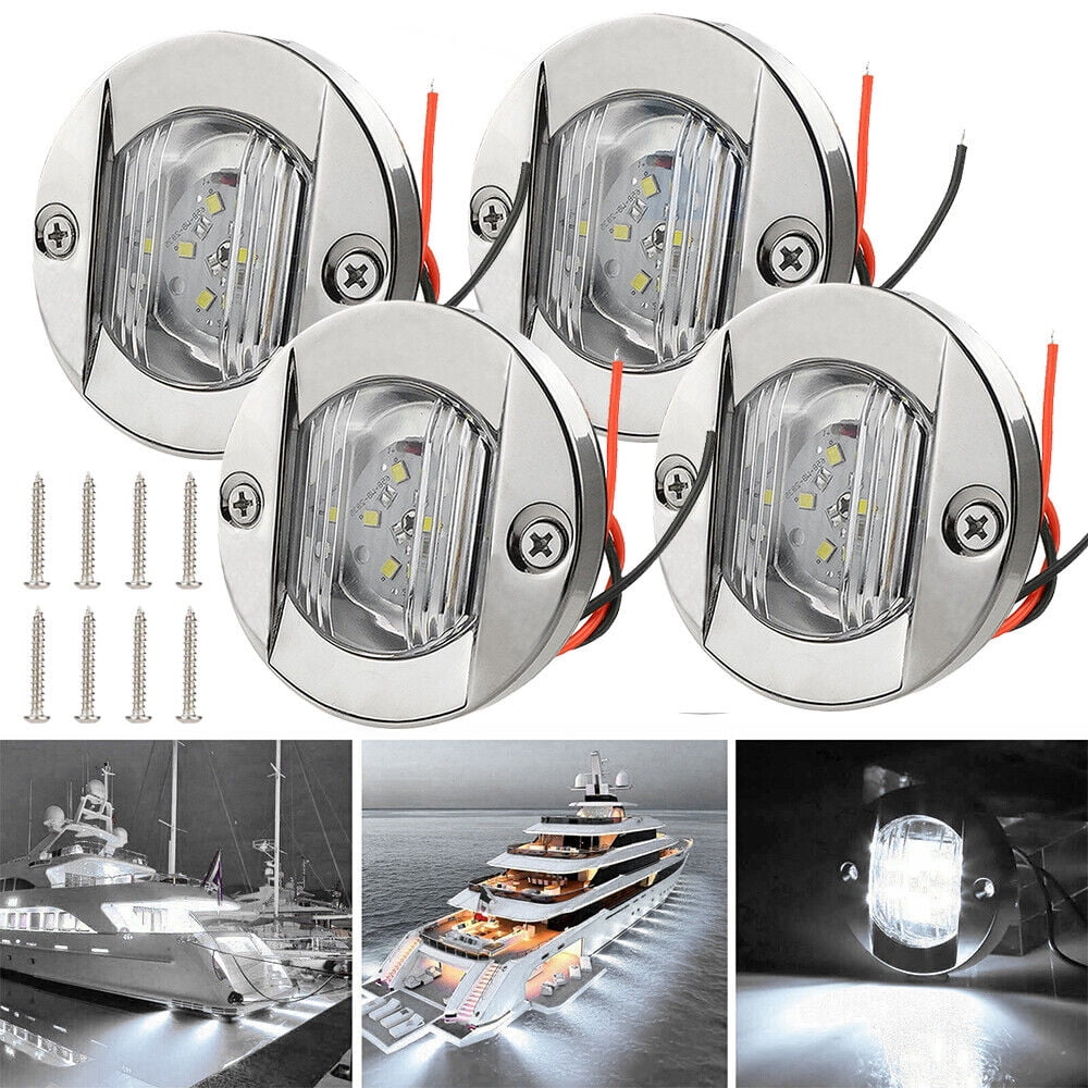 Cocobaby 4X Round Marine Boat LED Courtesy Lights Cabin Deck Stern ...