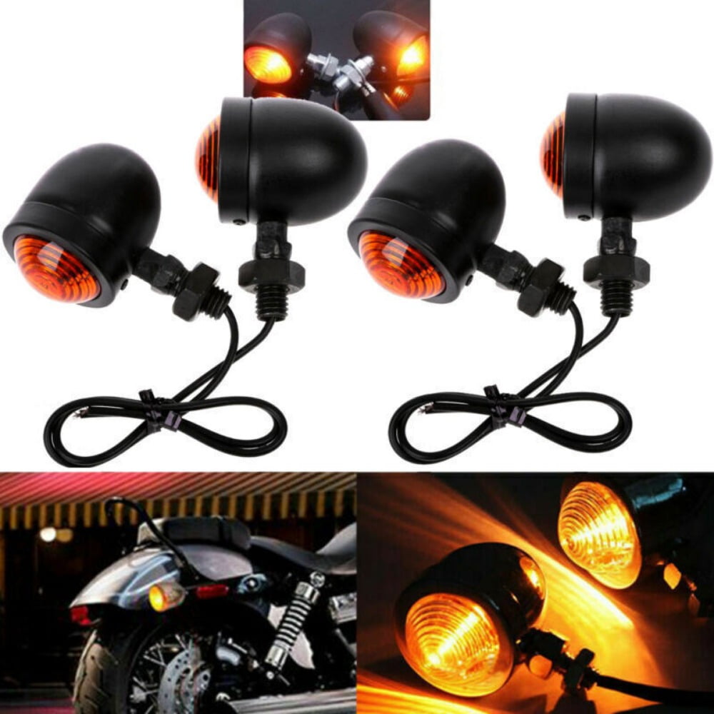 Cocobaby 4XMotorcycle Amber Turn Signal Bullet Blinker Indicator Light ...