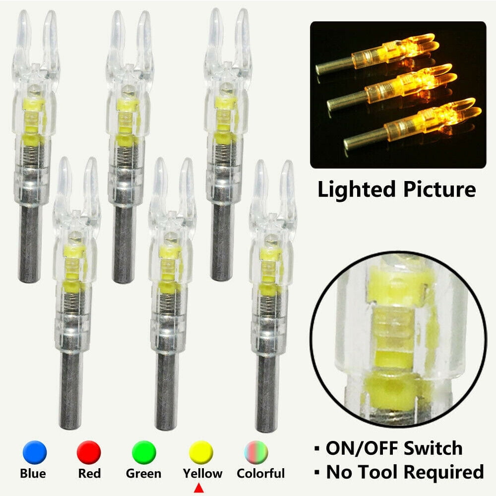 Cocobaby 6Pcs LED Lighted Nock for Archery Arrows 6.2mm Inside Diameter ...