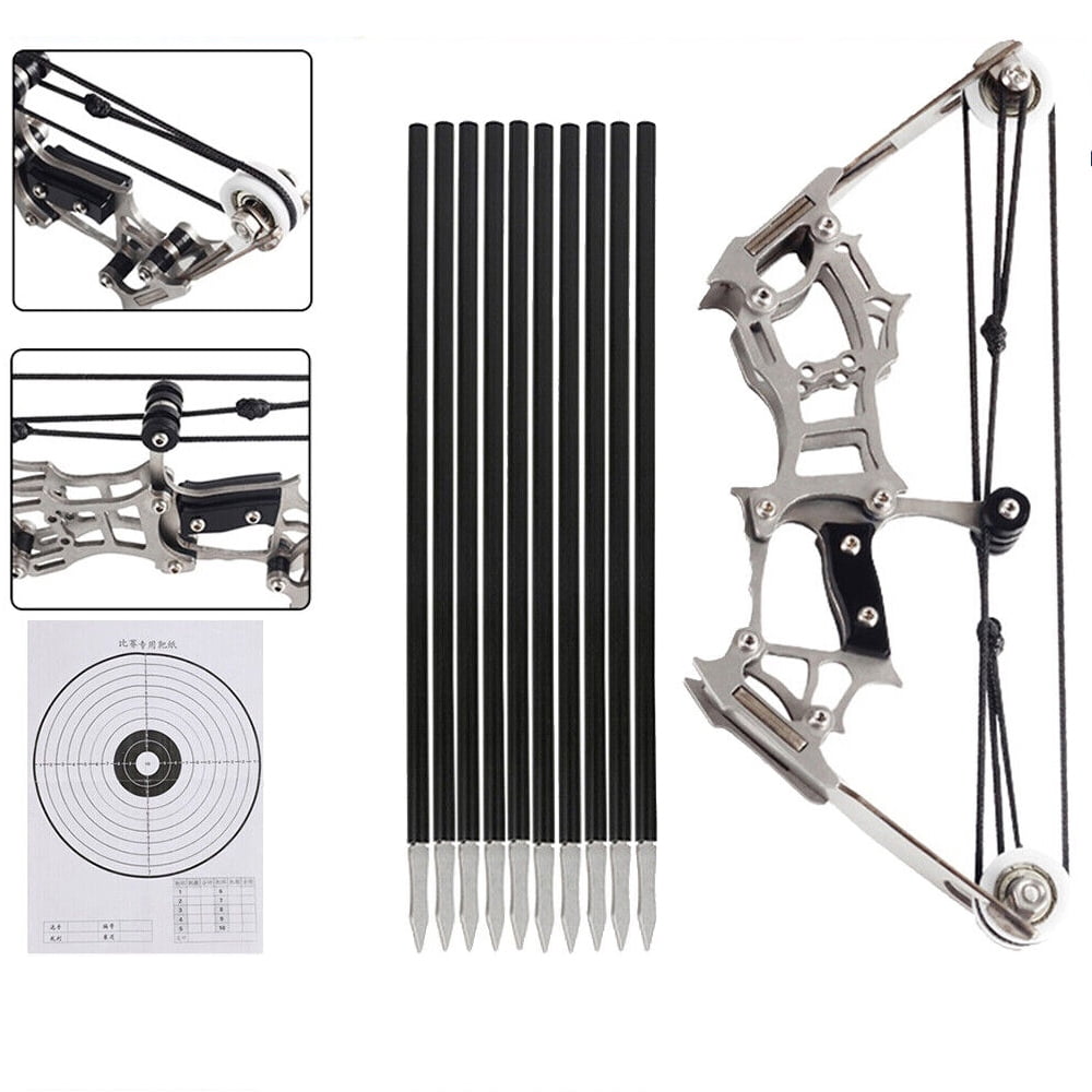 Cocobaby 7.9in Mini Compound Bow Kit Arrows Target Shooting Archery Bow ...