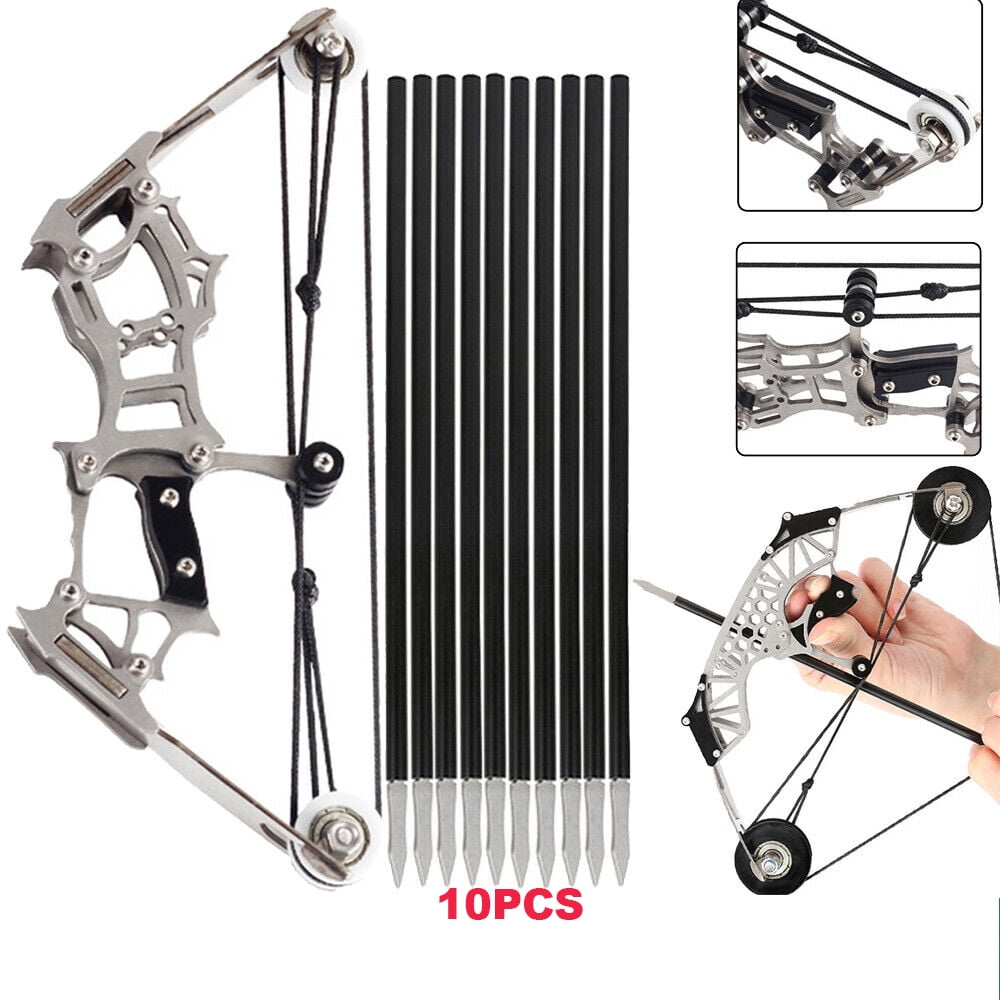 Cocobaby 8.6in Shooting Archery Bow Mini Compound Bow Kit Arrows Target ...