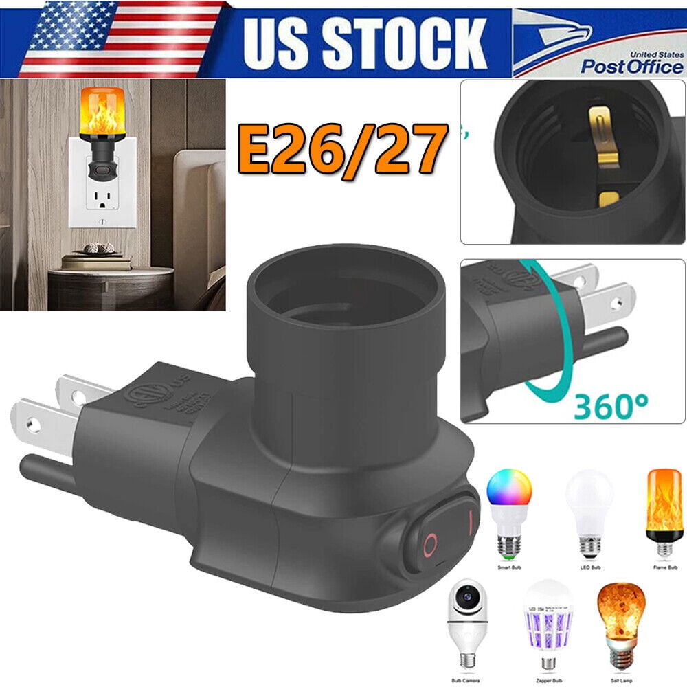 Cocobaby E26/E27 Plug in US Standard Light Bulb Base Socket 360 ...