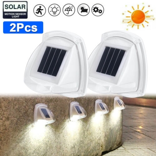Cocobaby Outdoor 8 LED Solar Lights Path Deck Garden Patio Pathway Step ...