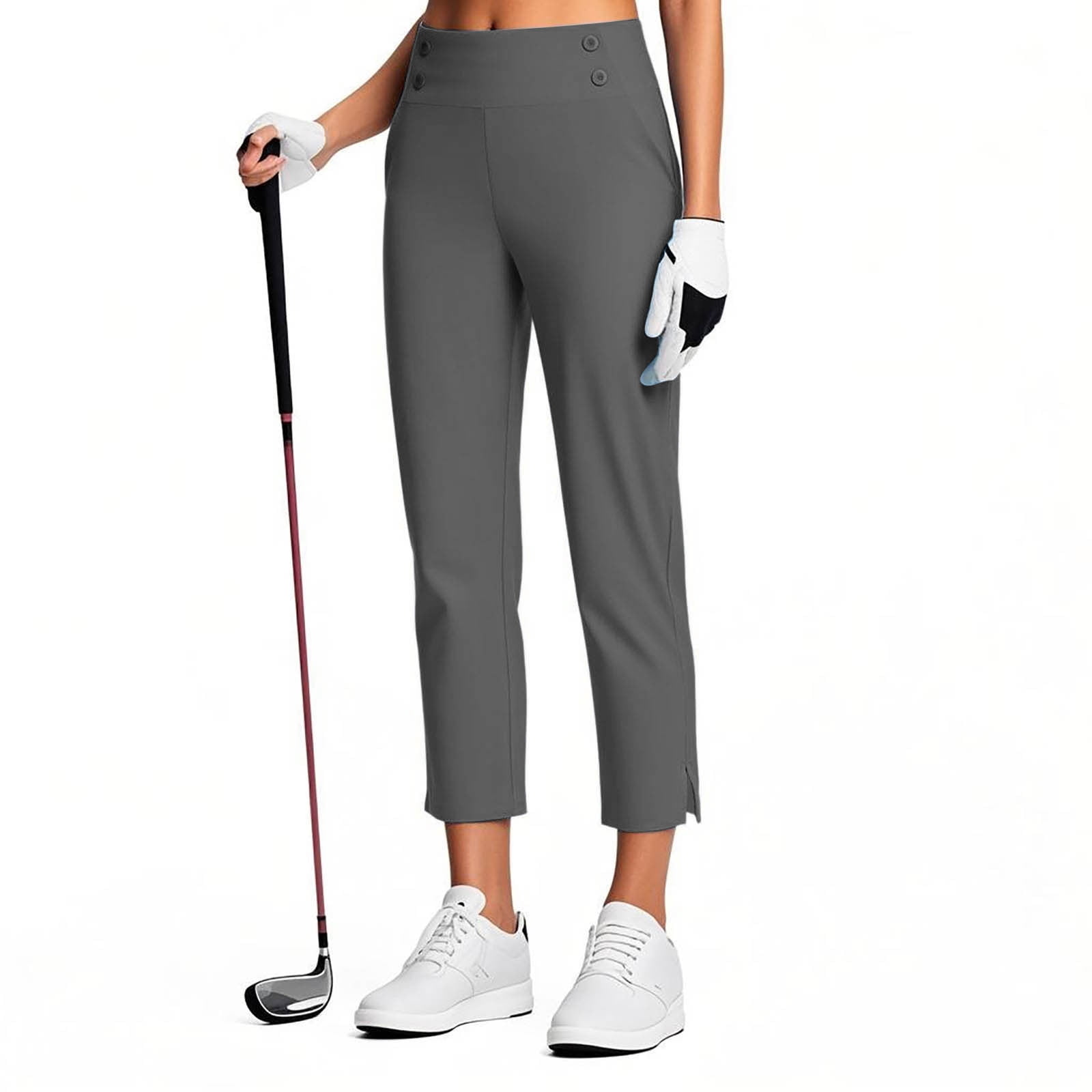 Chiccall Capri Pants for Women Fall High Waisted Cropped Stretch Work ...