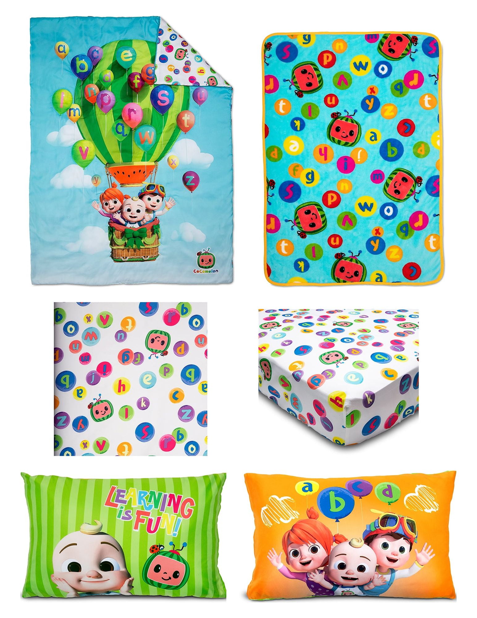 Cocomelon 5-Piece Toddler Bedding Set & Blanket, Blue, Unisex - Walmart.com
