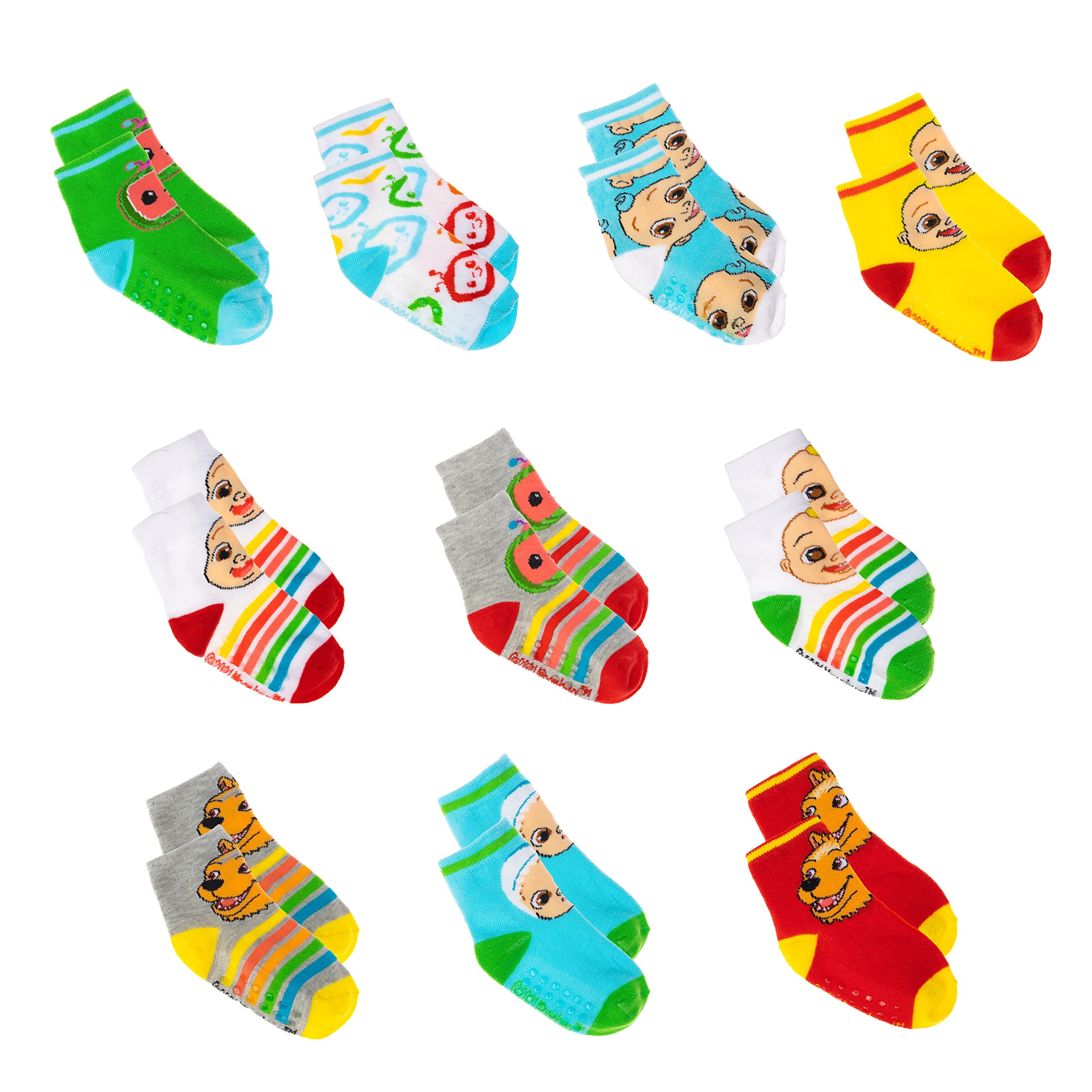 Cocomelon Accessory Supply 10-Pack Socks for Kids 6-24 Months & 2T-5T ...