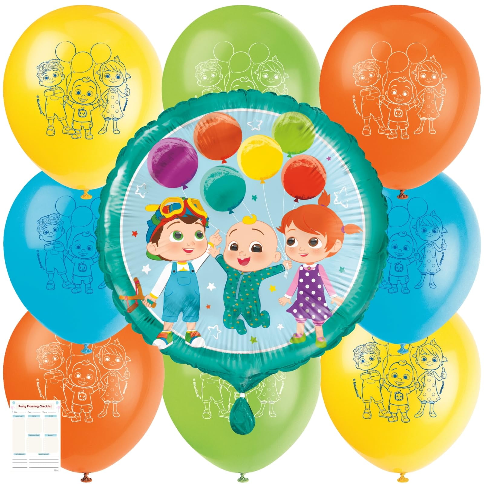 Cocomelon Balloons - CORNET Cocomelon Birthday Decorations - Bundle ...