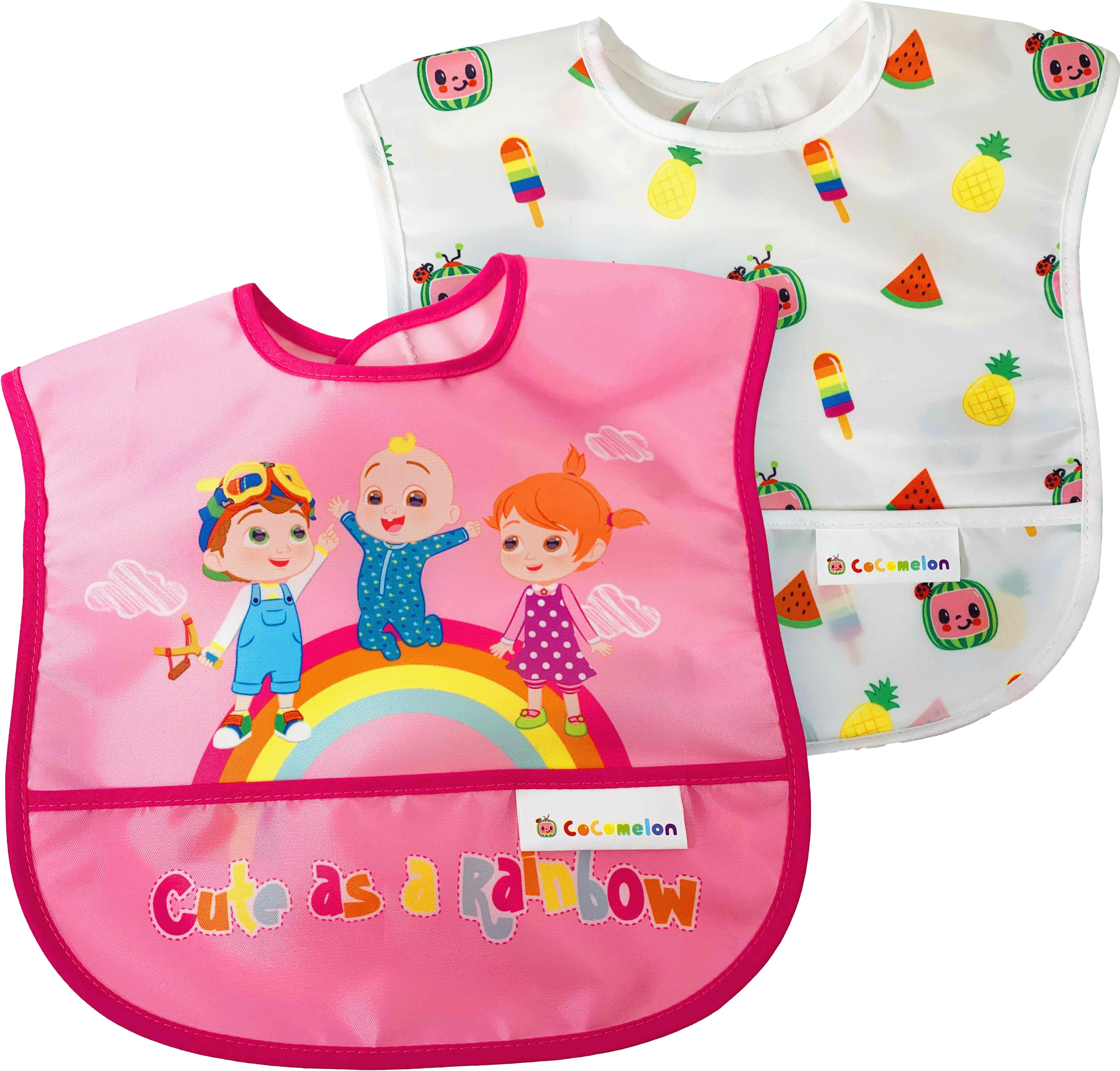 Cocomelon Bib 2 Pack Pink - Walmart.com