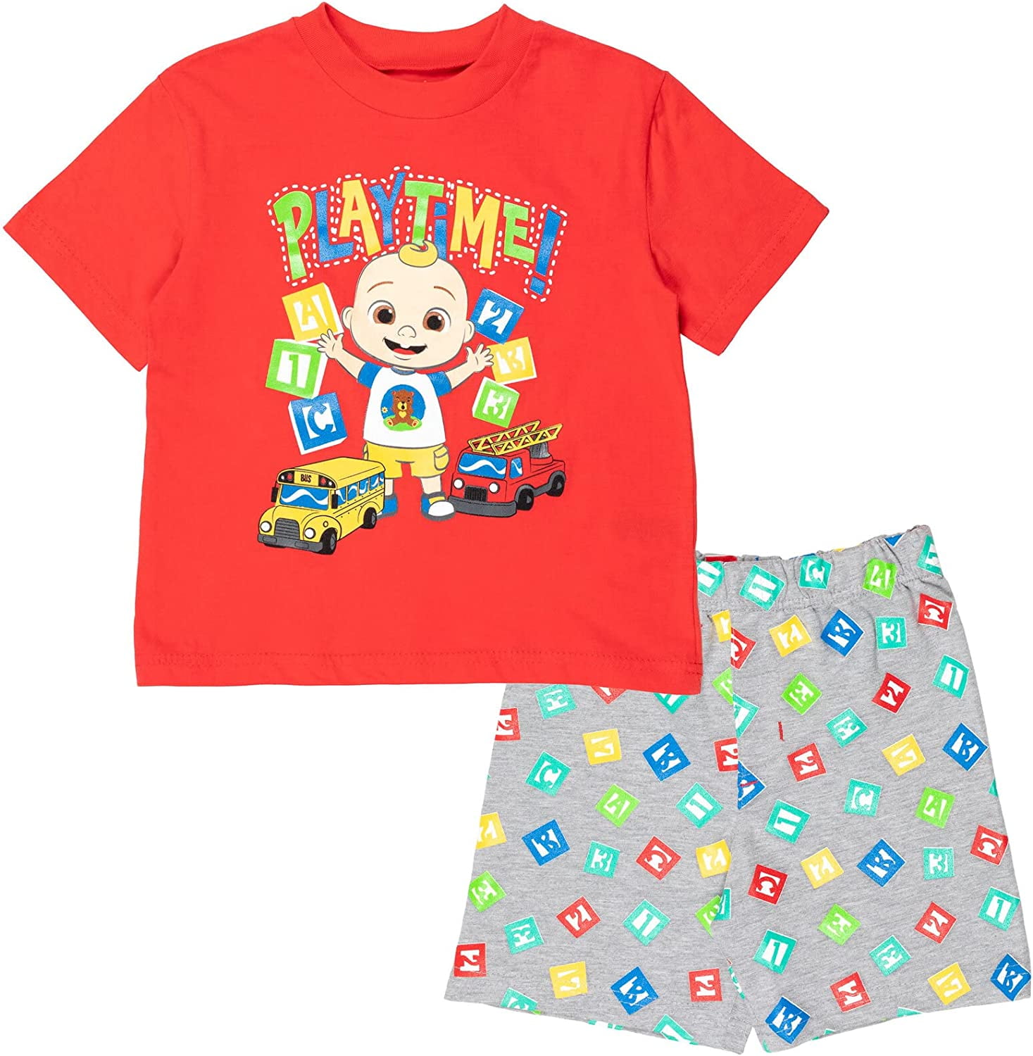 Cocomelon Boys Set Shorts and Shirt Playtime Red 2 Piece set size 3T ...