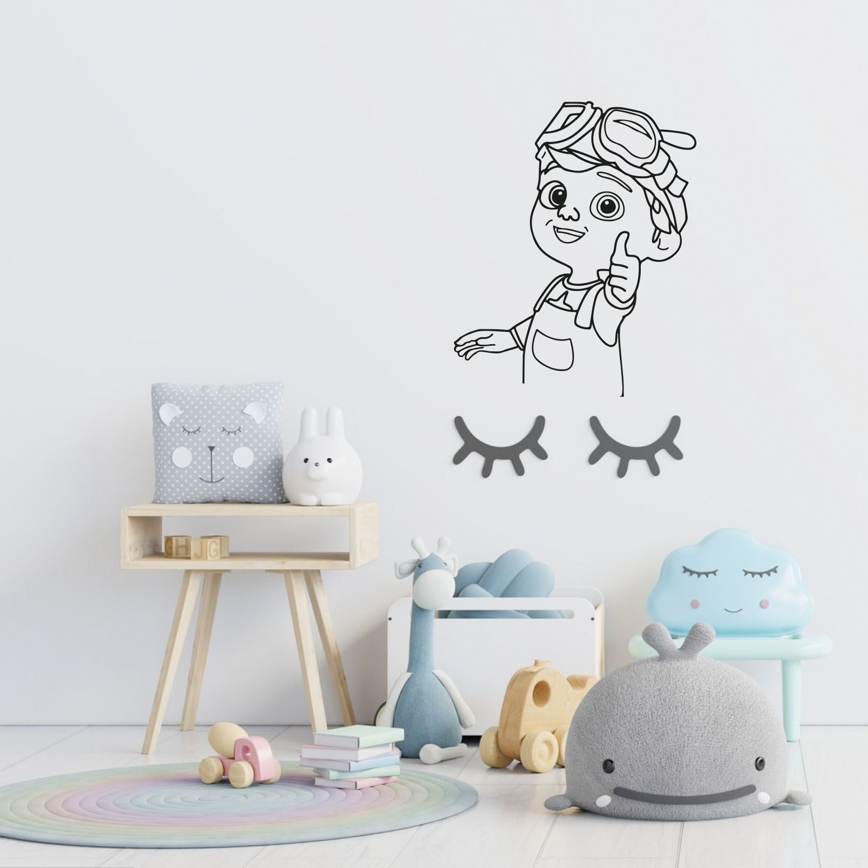 Cocomelon Character TomTom JJ Brother Happy TomTom Cocomelon Vinyl Wall ...