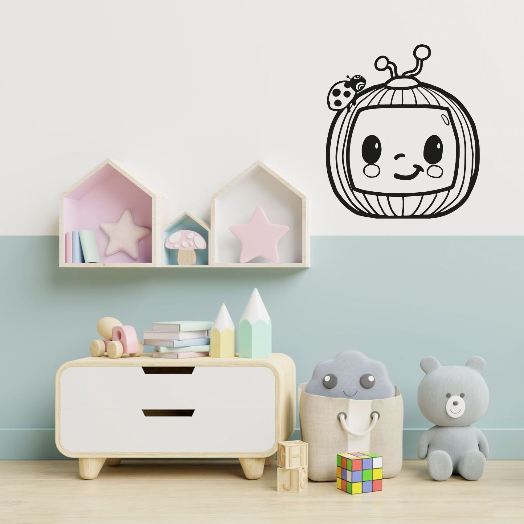 Cocomelon Logo Cute Cocomelon Happy Smiling Cocomelon Vinyl Wall Art ...