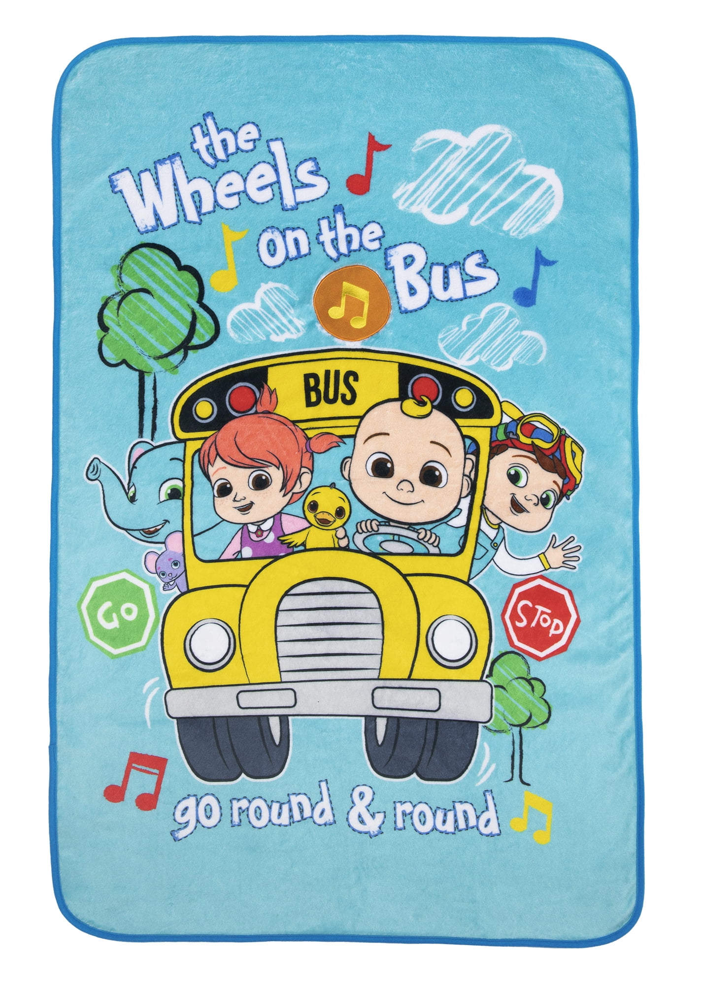 Cocomelon Musical 30" X 43" Toddler Coral Plush Blanket - Walmart.com