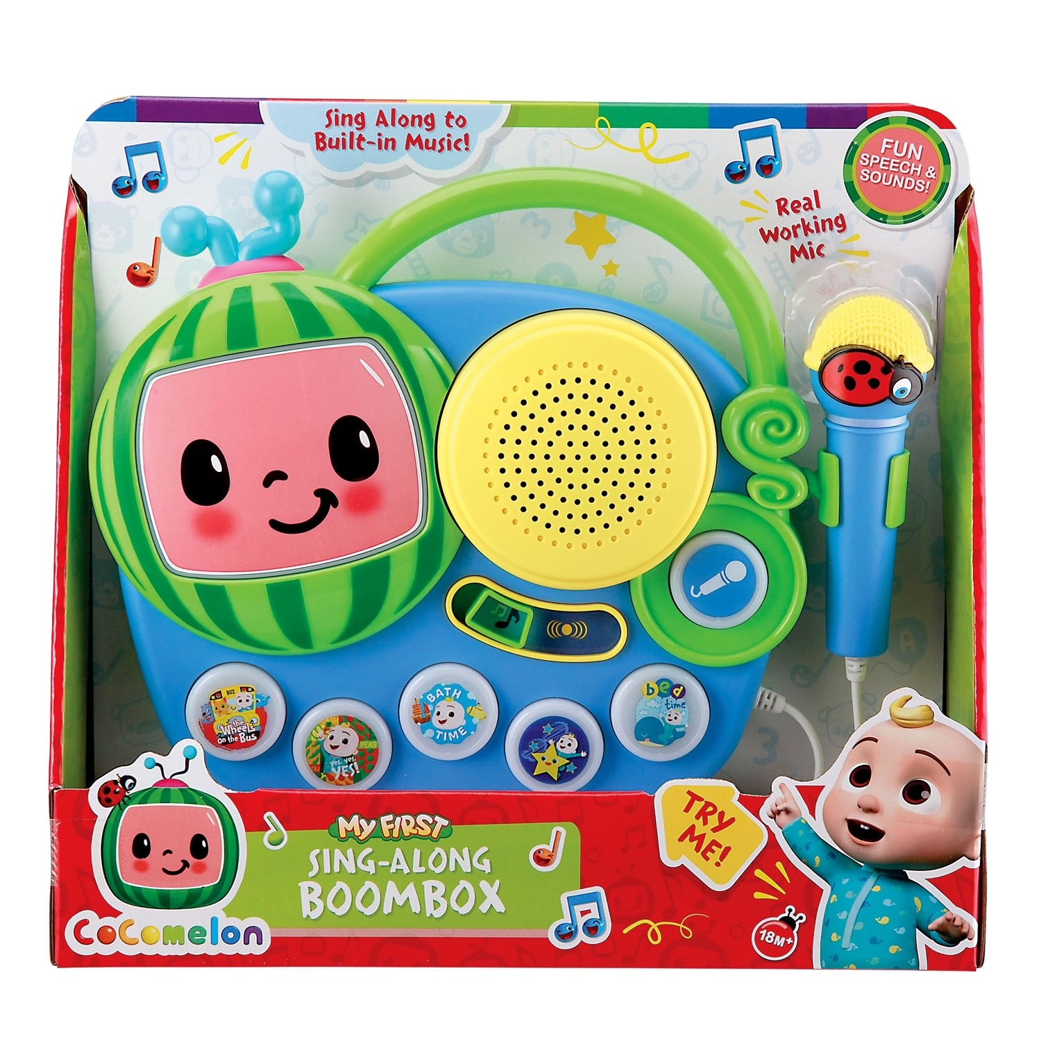 Cocomelon Kids Play & Learning Toy Boombox with Working Mic - Music ...