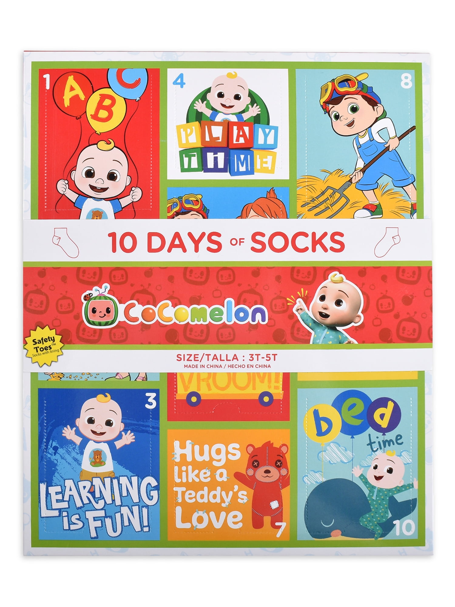 Cocomelon Toddler 10 Days of Socks, 10-Pack, Sizes 2T-5T - Walmart.com