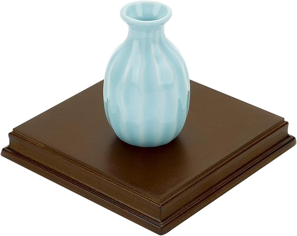 Coconut Brown Square Wood Stand Base 4.96x4.96x0.7 Wood Base with Ogee ...