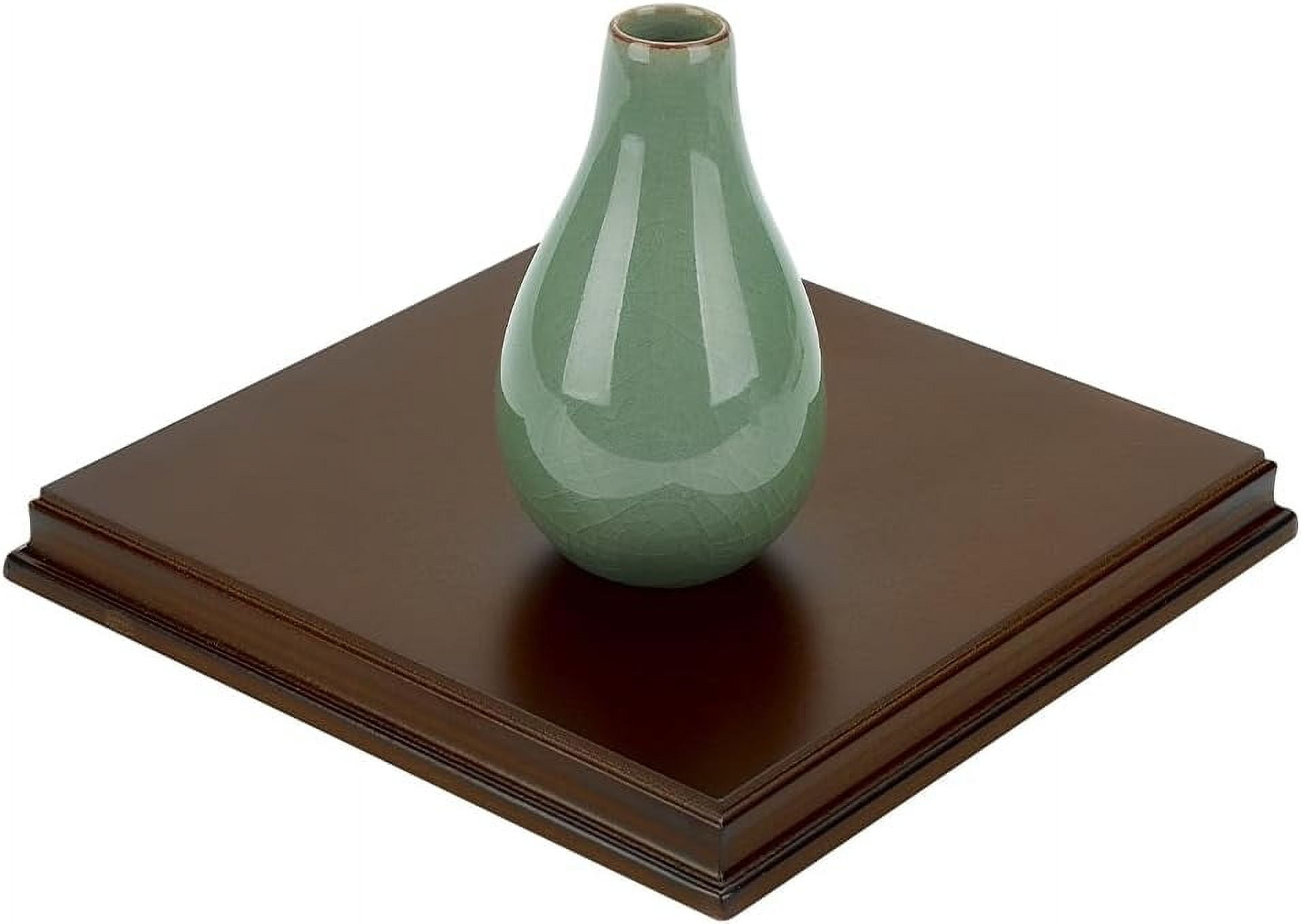 Coconut Brown Square Wood Stand Base 6.79x6.79x0.7 MDF Wood Base with ...