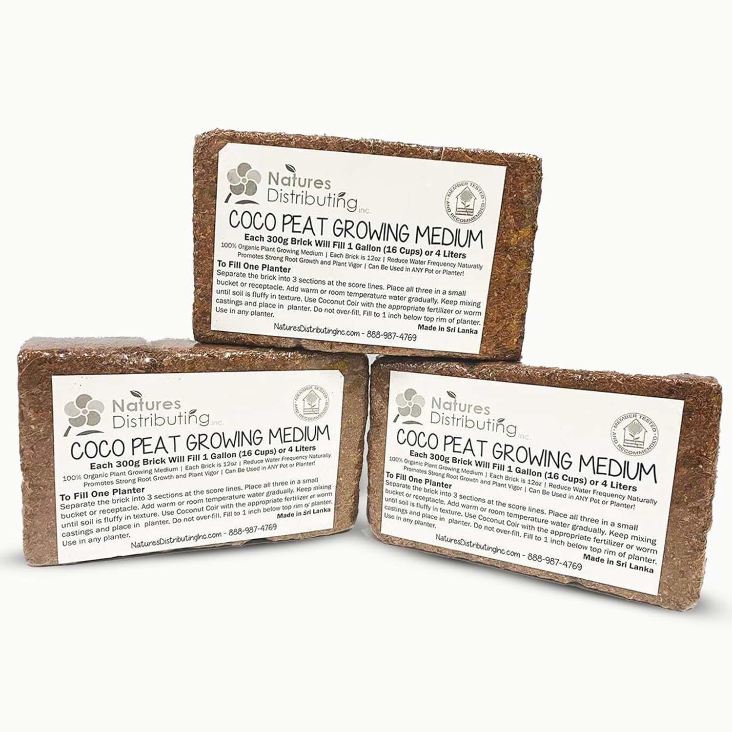 Coconut Coir Bricks for Plants – 9 Pack Coco Coir Brick Growing Medium ...
