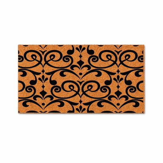 Damask Scroll Pattern Doormat, Decorative Entryway Door Mat, Indoor ...