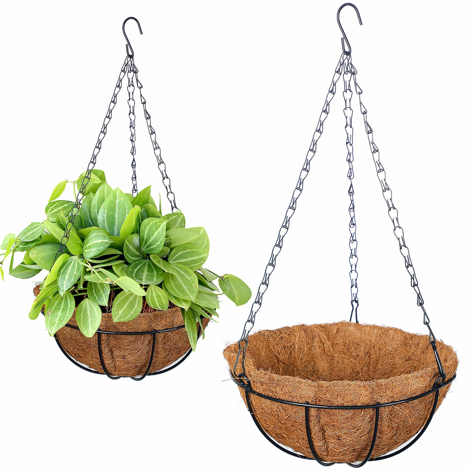 Coconut Coir Hanging Planter 4 Pcs, Coco Coir Liner Hanging Basket ...