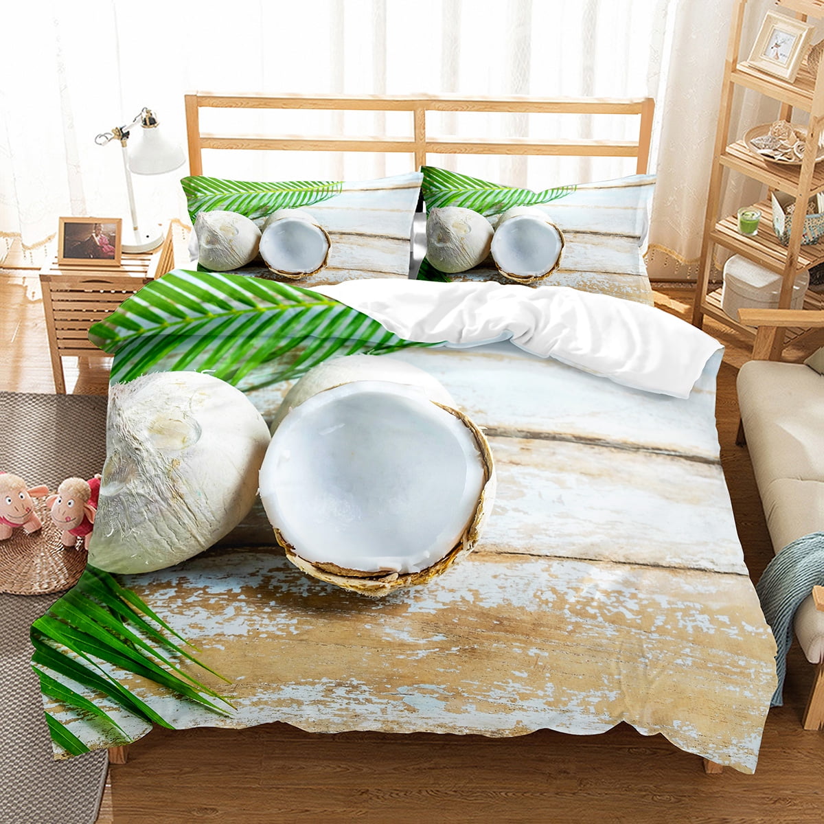 Coconut Duvet Cover Set Coconut Tree Pattern Quilt Cover For Boys Kids ...