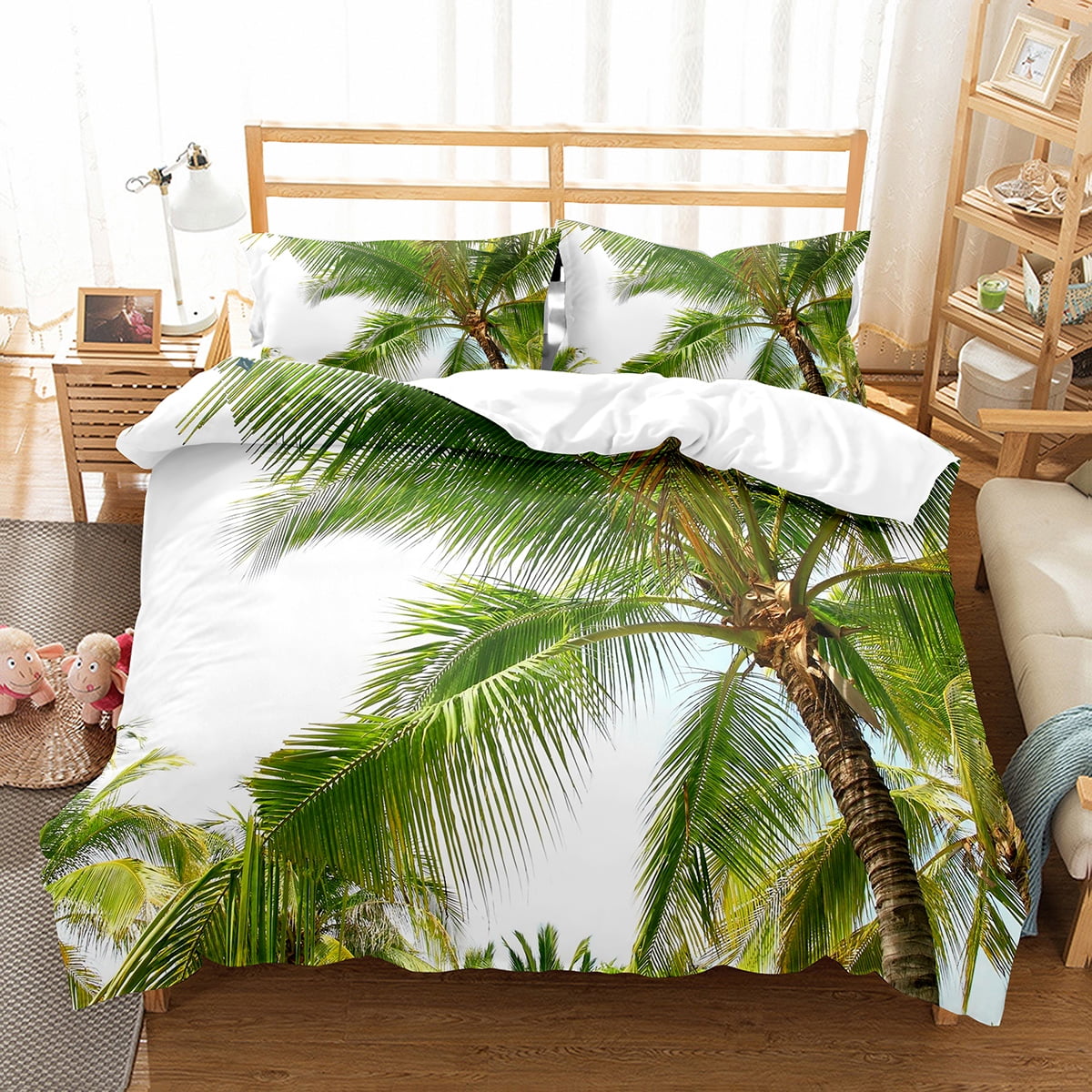 Coconut Duvet Cover Set Coconut Tree Pattern Quilt Cover For Boys Kids ...