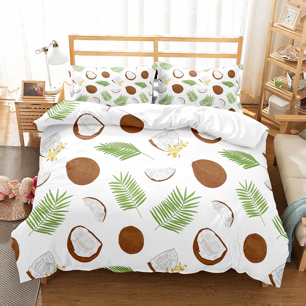 Coconut Duvet Cover Set Coconut Tree Pattern Quilt Cover For Boys Kids ...