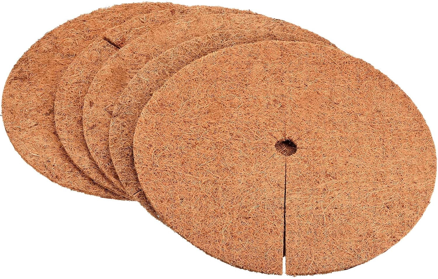 Coconut Fiber Mulch Ring Mat 16 Inch, 5 Pack Coco Coir Tree Protector ...