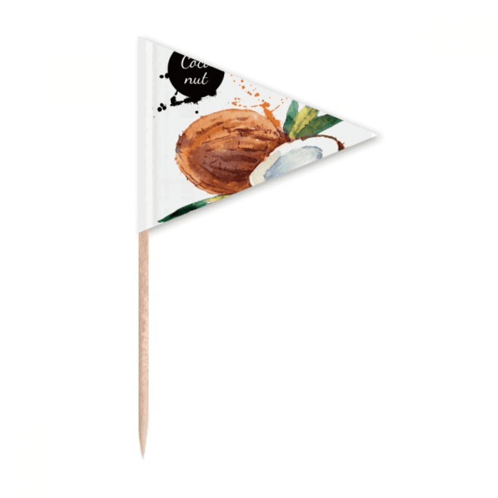Coconut Fruit Tasty Healthy Watercolor Toothpick Triangle Cupcake ...