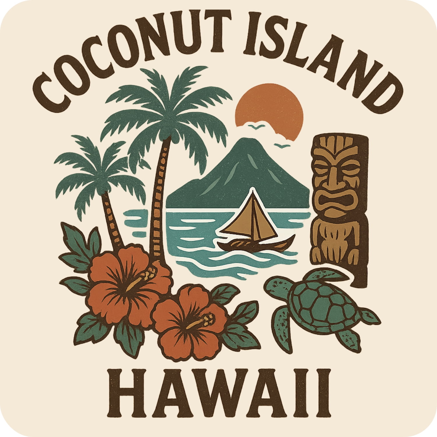 Coconut Island Hawaii Keepsakes Souvenir Vinyl Sticker – Destination ...