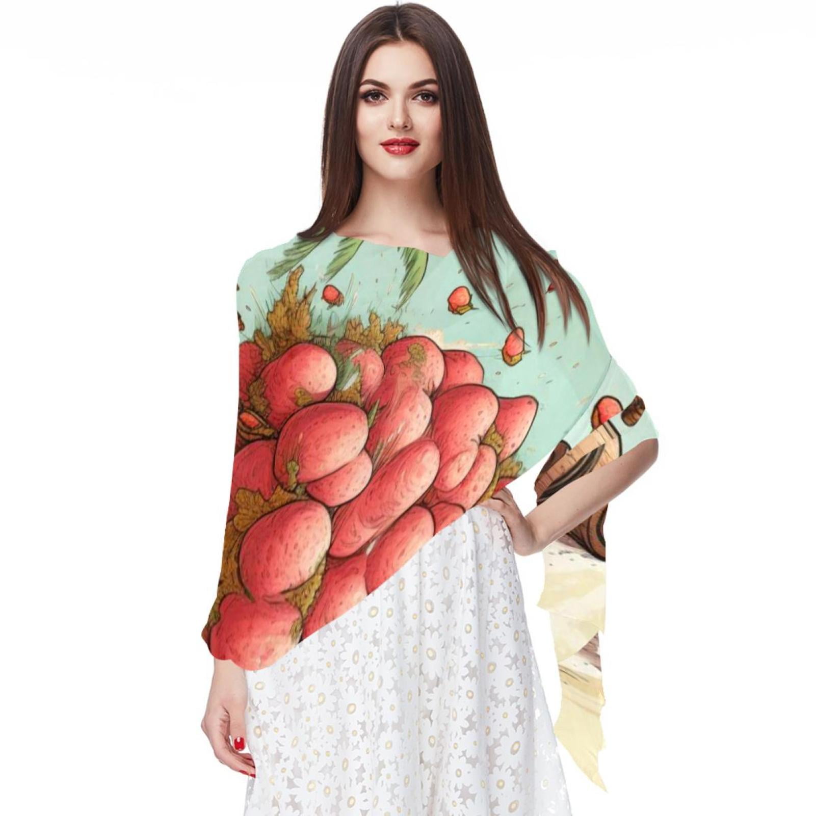 Coconut Jujube Tree&Eid Cannon Translucent Chiffon Yarn Silk Scarf ...