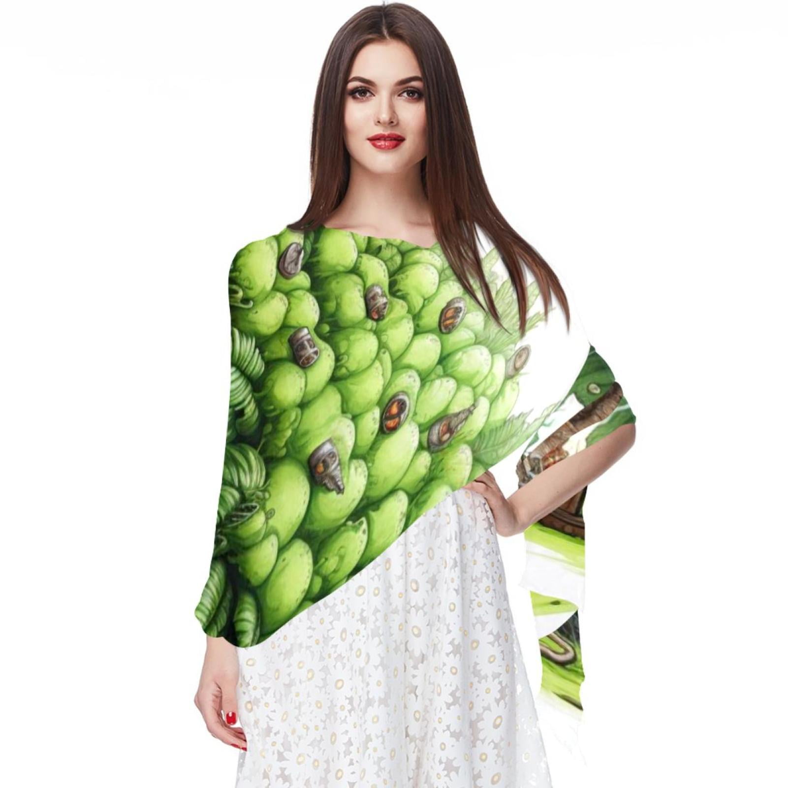 Coconut Jujube Tree&Eid Cannon Translucent Chiffon Yarn Silk Scarf ...