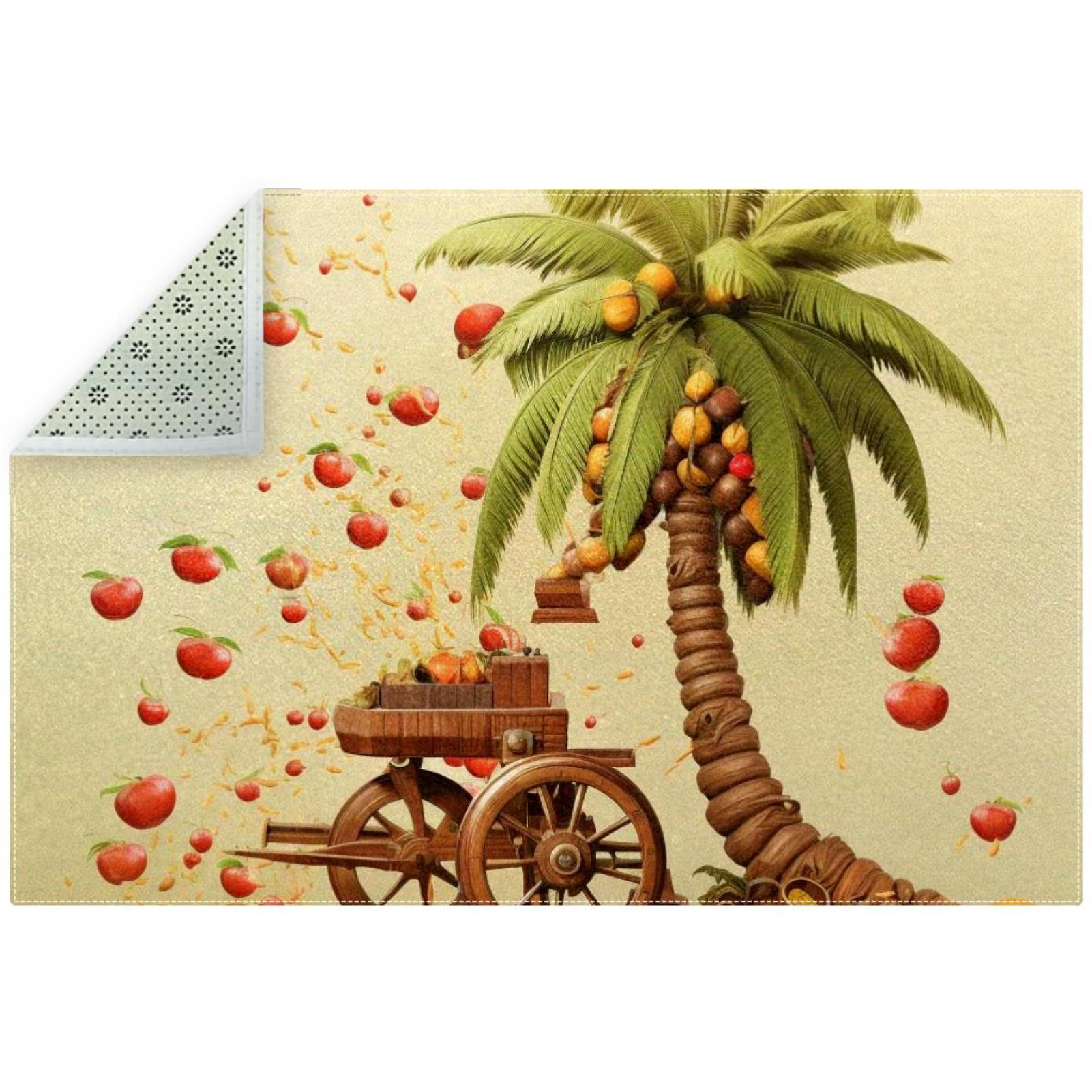 Coconut Jujube Tree Polyester Office Mat - Right-Angle Floor Protector ...