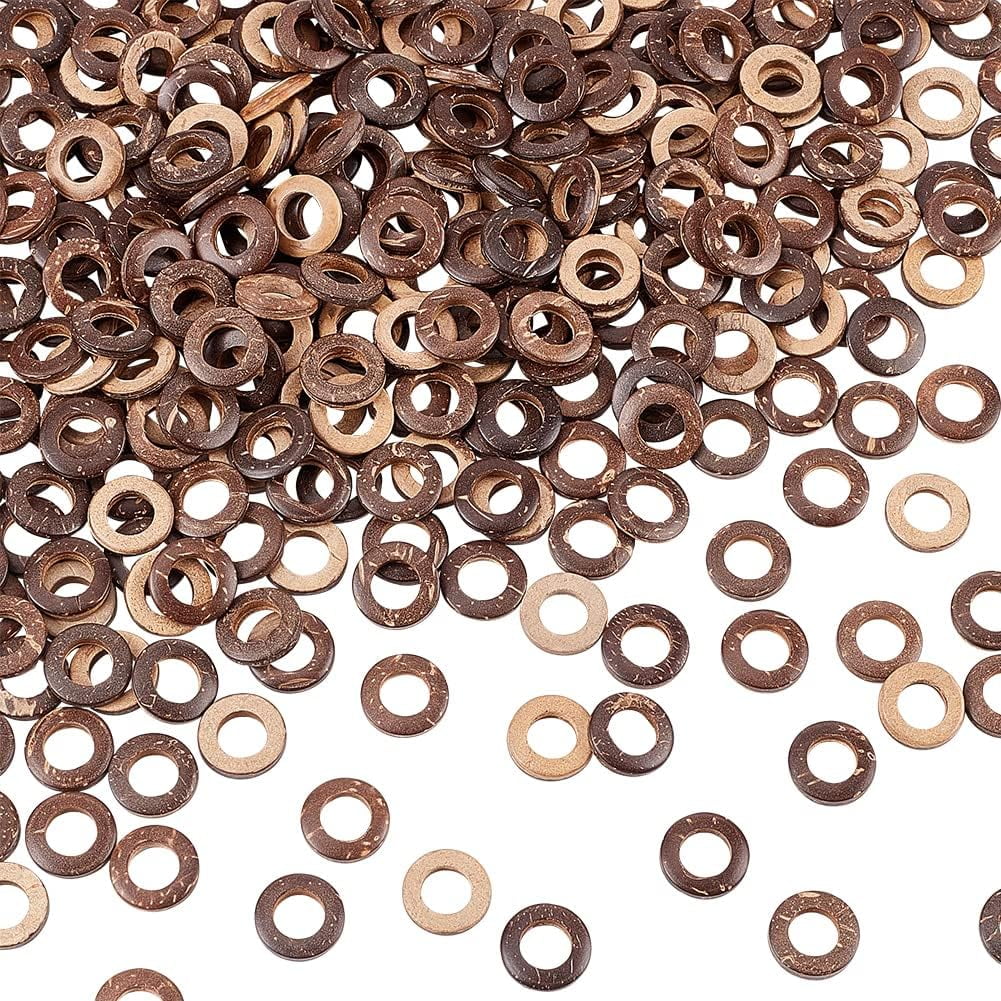 Coconut Linking Rings Round Ring Coconut Brown 15x2.5mm Inner Diameter ...