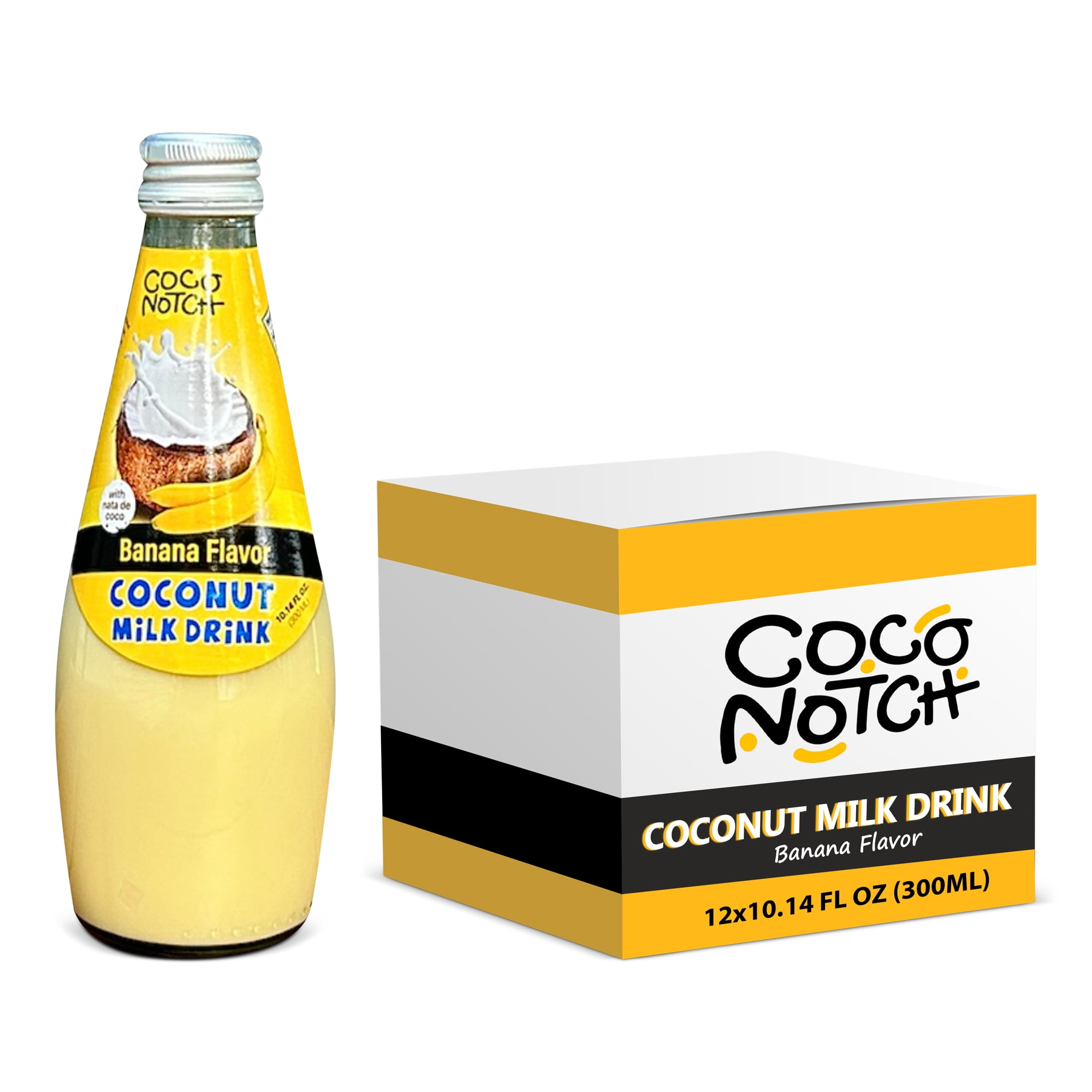 Coconut Milk Drink –Banana Flavor-10.14oz Coconut Milk Drink with Pulp – No Preservatives and ...