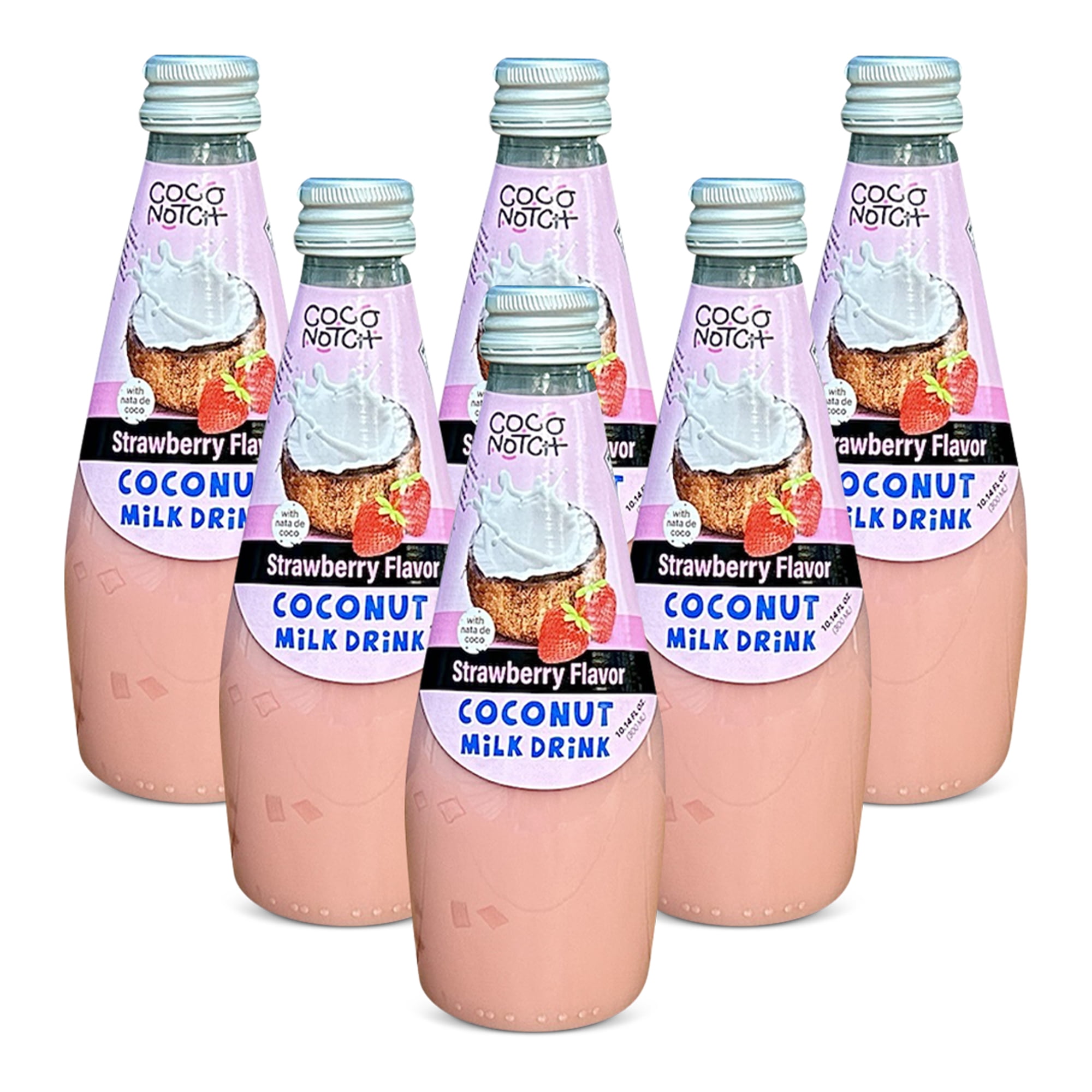 Coconut Milk Drink with Nata De Coco Strawberry Flavor? 10.41oz, 6-Pack ...