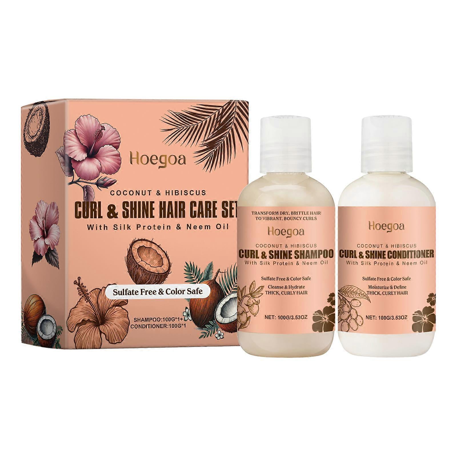 Coconut Moisturizing Shampoo Set Clean And Moisturizing Hair Care Curls ...