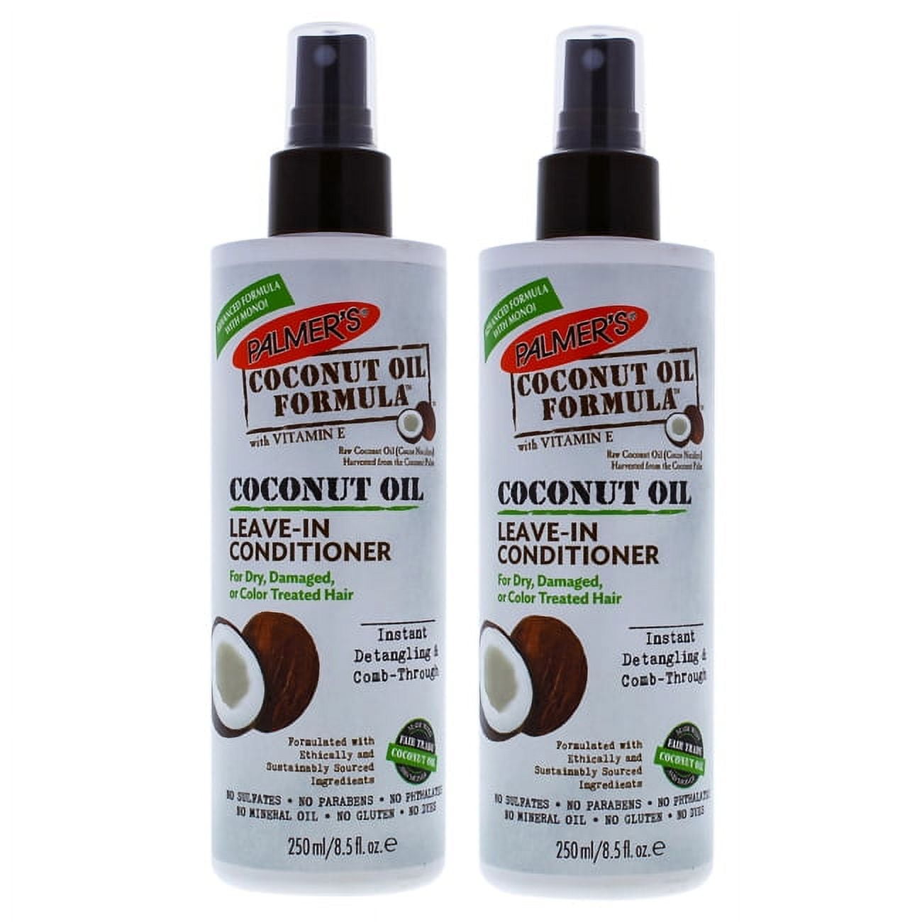 2 Pack - Palmers Coconut Oil Leave-In Conditioner 8.5 oz - Walmart.com