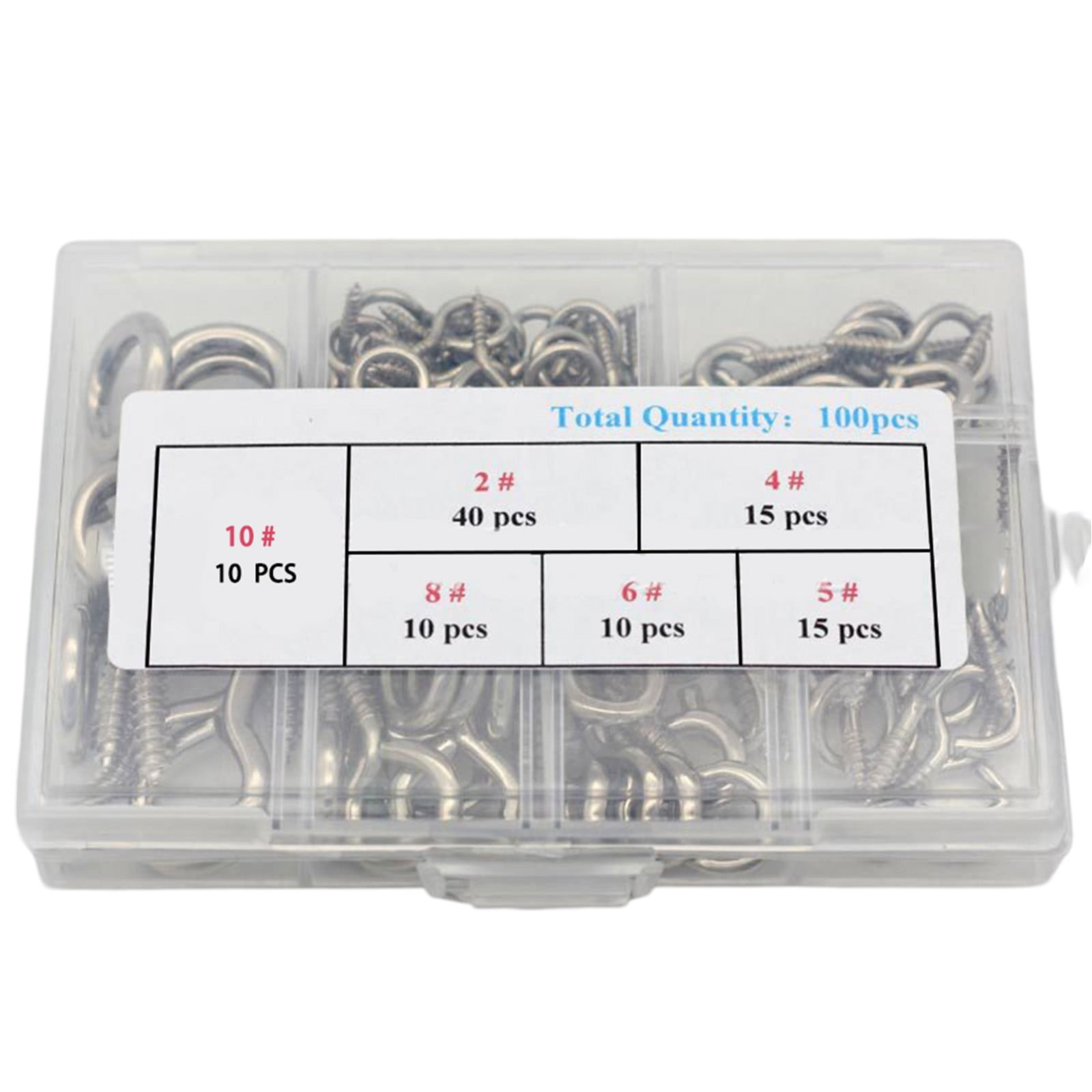 Coconut Ok 100Pcs Eyebolt Zinc Plated Self Tapping Screw and Silver ...