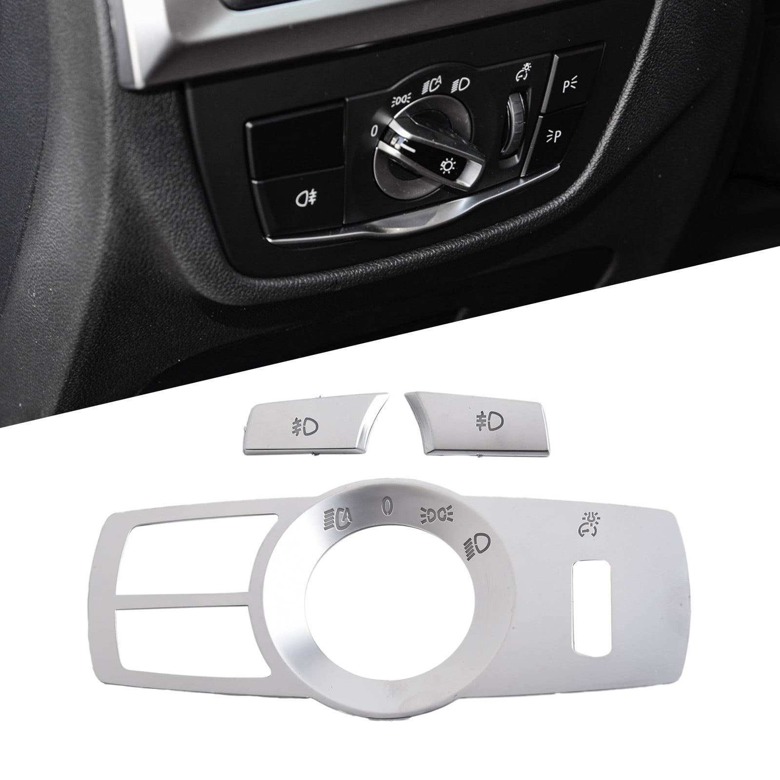 Coconut Ok 1Pc for Bmw 5 7 X3 X4 F10 F07 F01 F25 F26 Light Panel Switchs Frame Abs Chrome Plated ...