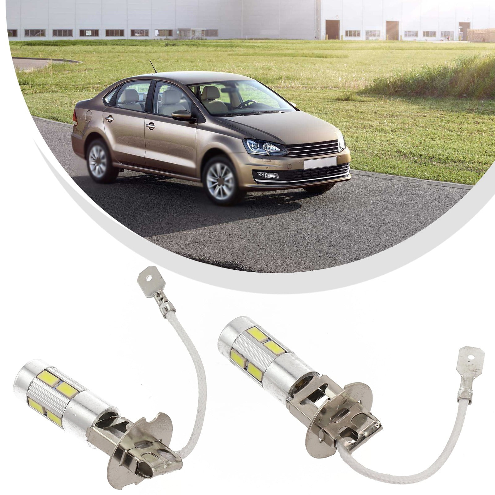 Coconut Ok 2Pcs H3 Led Fog Lights Bulbs 6000K White, 1200 Lumens, Dc 9 ...