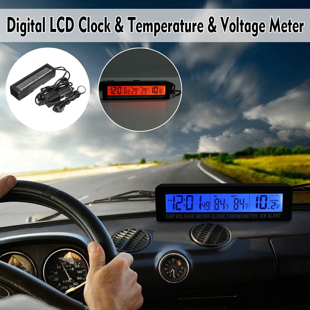 Coconut Ok 3 in 1 Car Digital Clock Time Watch inside Outside Car ...