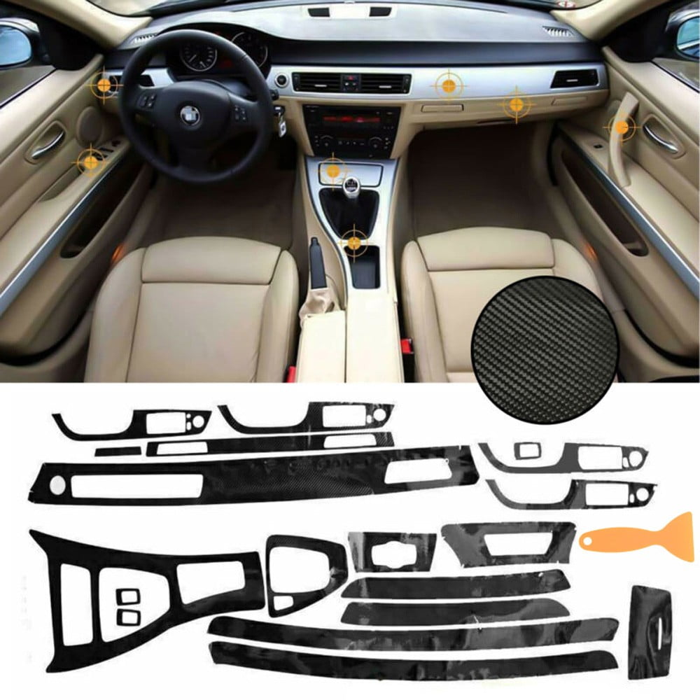 Coconut Ok Car Full Kit Set 5D interior Glossy Carbon Fiber Wrap Trim ...