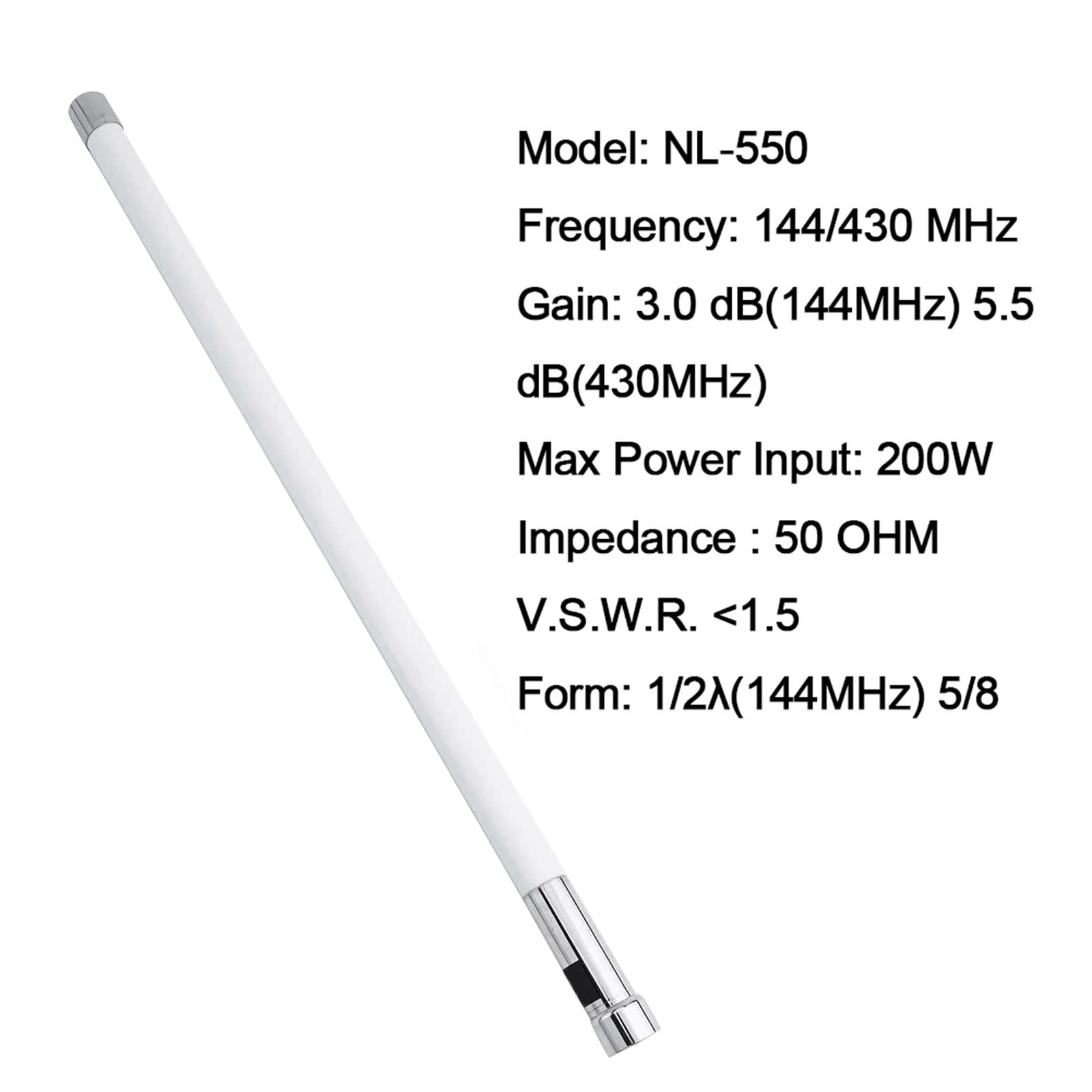 Coconut Ok Fiberglass Antenna Vhf Uhf Dual 200W 3.0Dbi High Gain Mobile ...