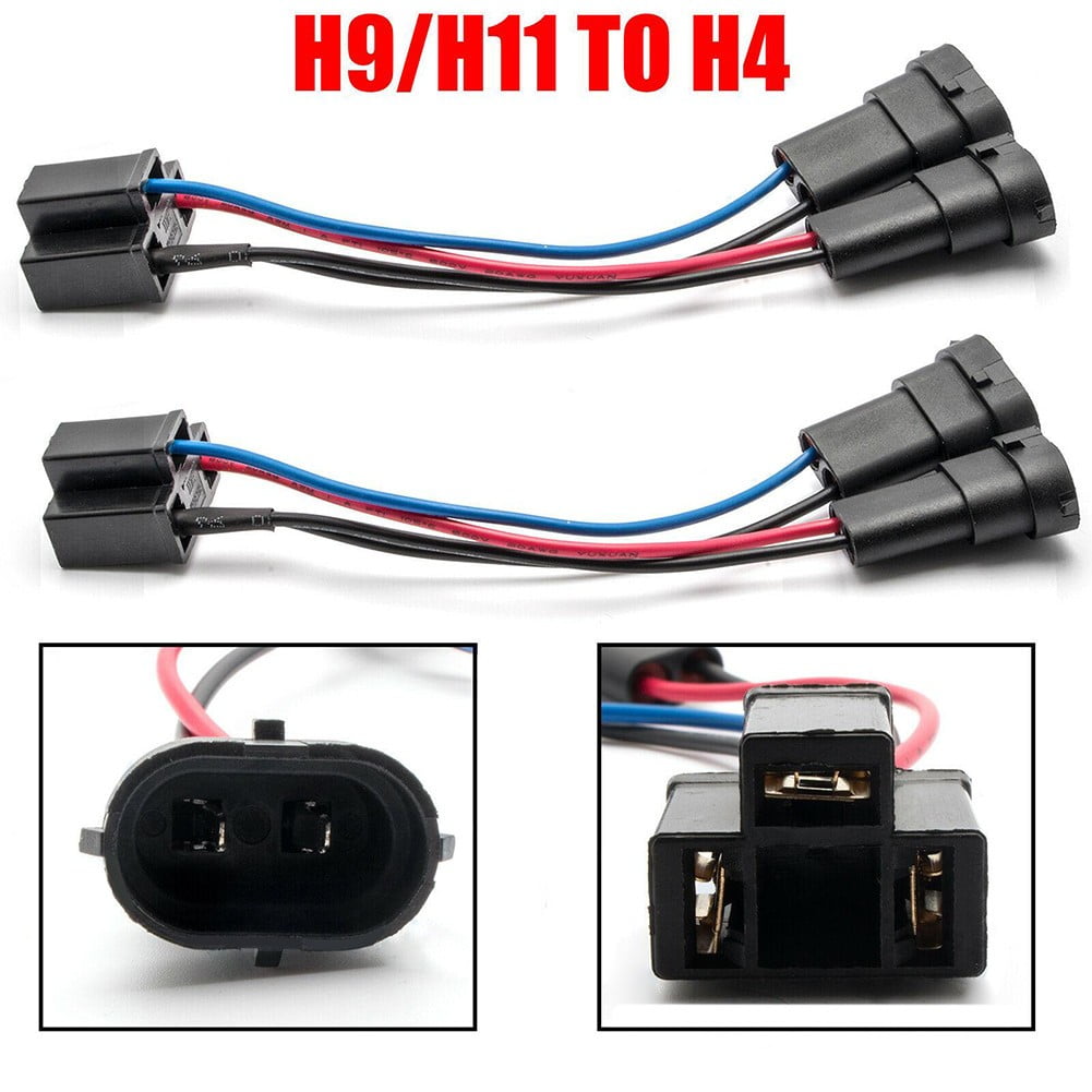 Coconut Ok H9/H11 Male To H4 3-Prong Female Dual Beam Headlight ...