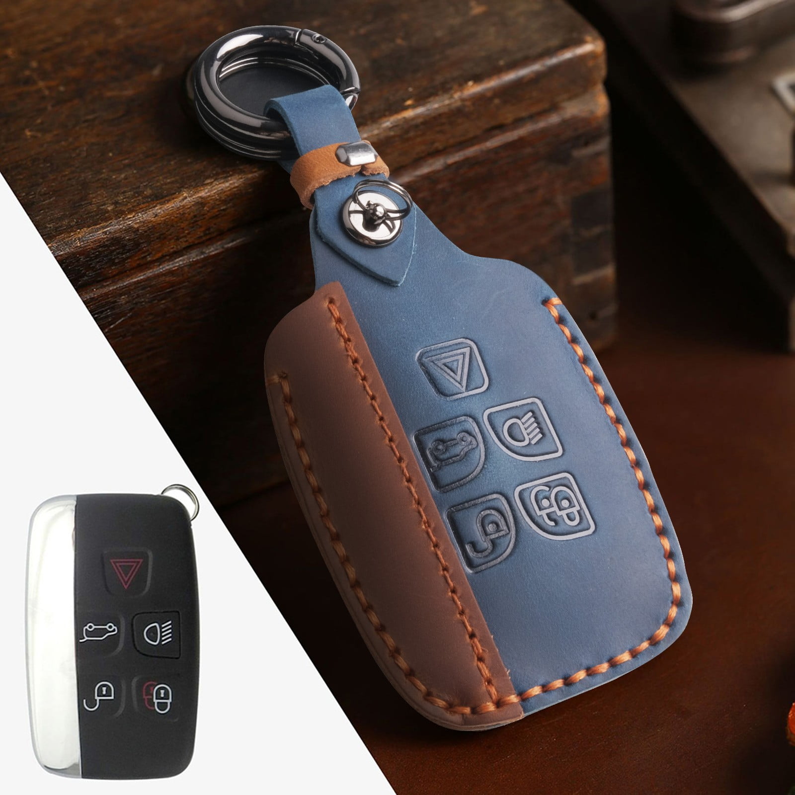 Coconut Ok Leather Car Key Fob Case Cover Holder for Jaguar Xe Xf Xj F ...