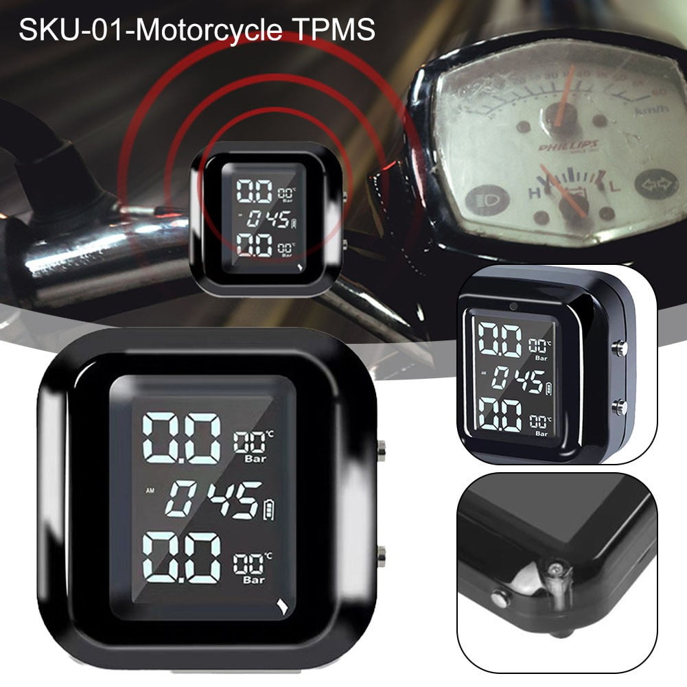Coconut Ok Motorcycle Tpms Lcd Wireless Tyre Temperature Pressure ...