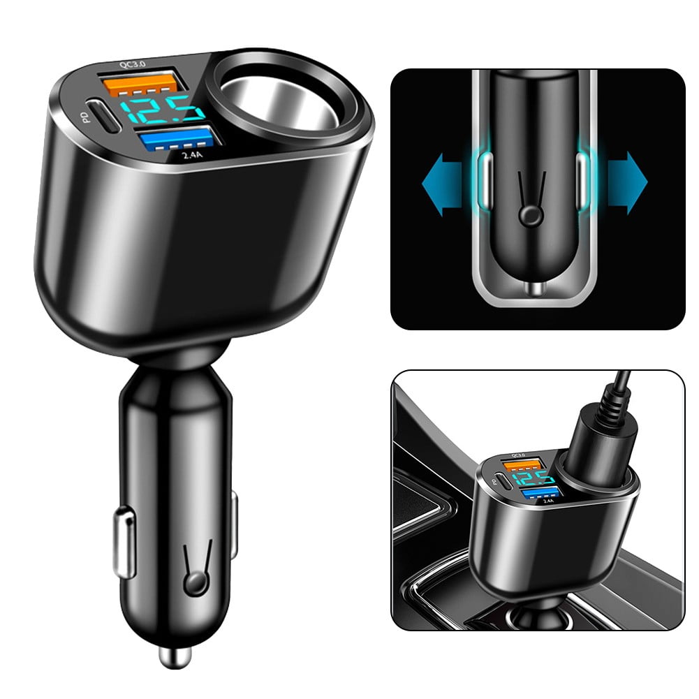 Coconut Ok Qc 3.0 Fast Charging Car Charger 3-Usb Port Phone Charger Socket Splitter Power for ...