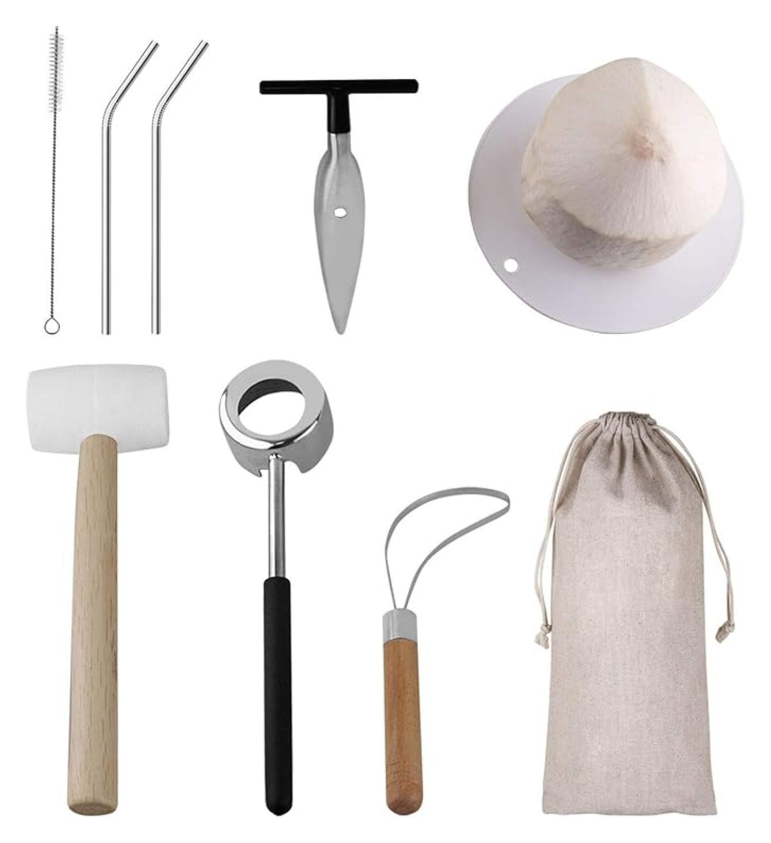Coconut Opener Tool Set for Young Coconut - Coconut Opener Kit with ...