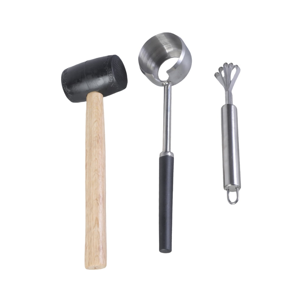 Coconut Opening Cutter with Hammer Coconut Meat Planer Breaker Food ...